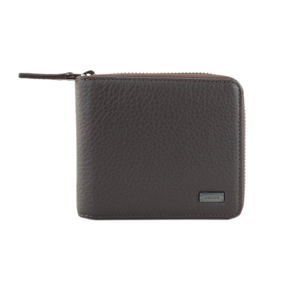 Classic Leather Wallet with Zipper Closure | JACOB
