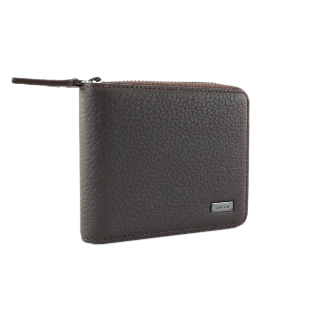 Classic Leather Wallet with Zipper Closure | JACOB