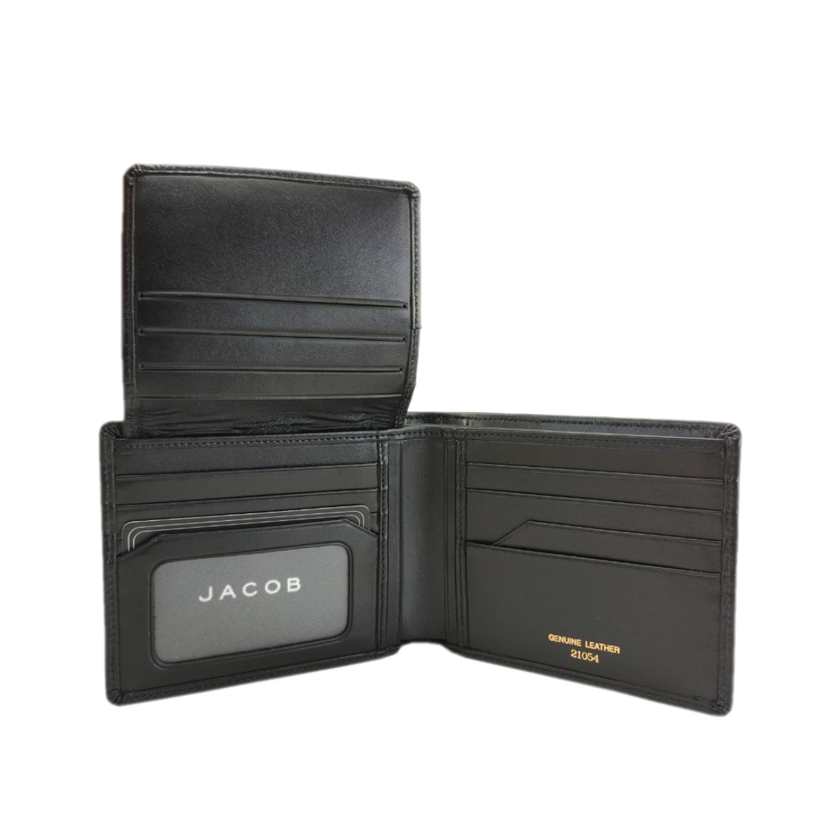 Black Leather Wallet with Expendable Flip | JACOB