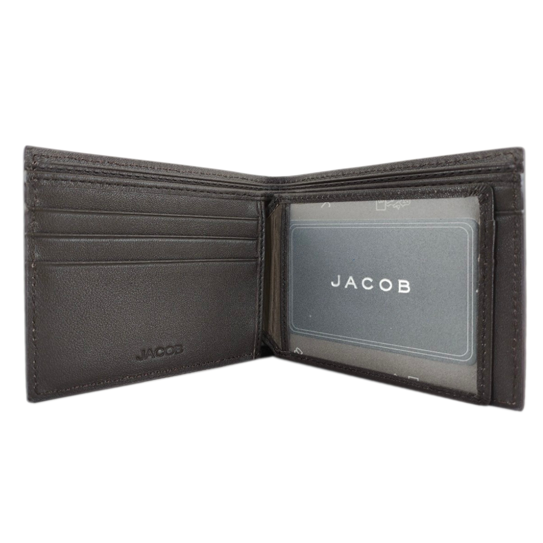Braided Leather Wallet with ID Fold | JACOB