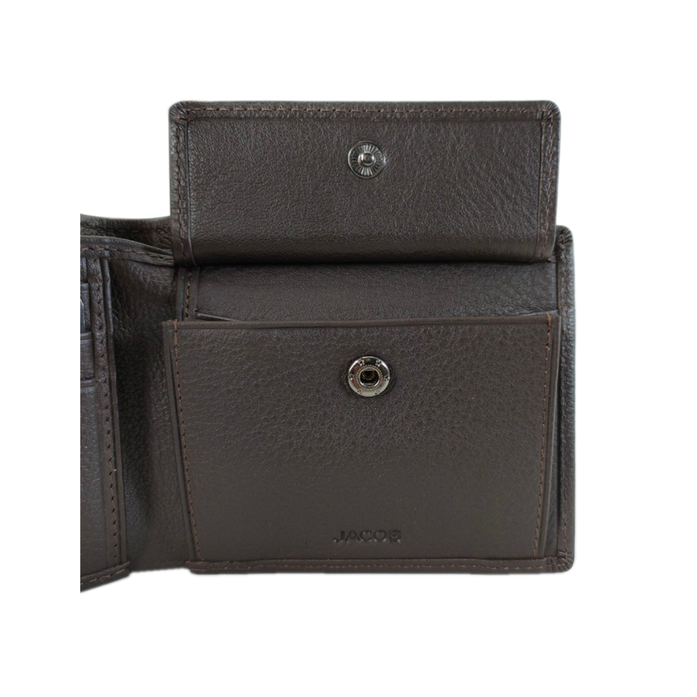 Classic Leather Wallet with Coin Compartment | JACOB